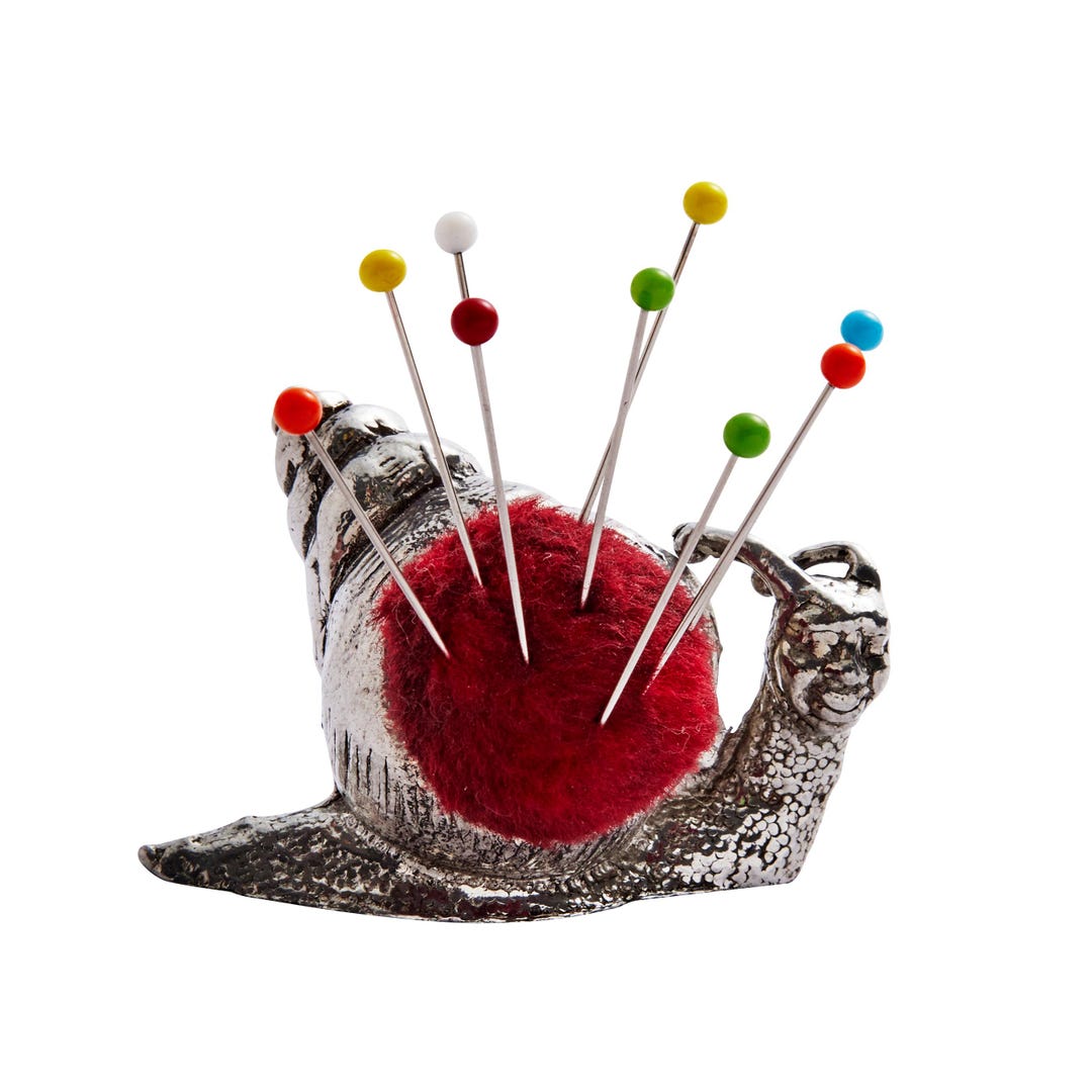 Snail Pewter Pincushion - Novelty Sewing Gift, Small Pin Cushion - Etsy