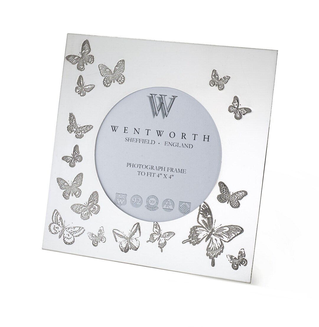 Butterfly Square Pewter Photo Frame / Picture Frame to Take 4"x4 ...