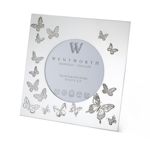 Butterfly Square Pewter Photo Frame / Picture Frame to Take 4"x4 ...