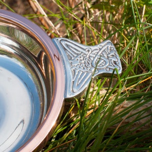 Large Pewter and Copper Quaich Whisky Tasting Bowl Loving Cup Burns ...