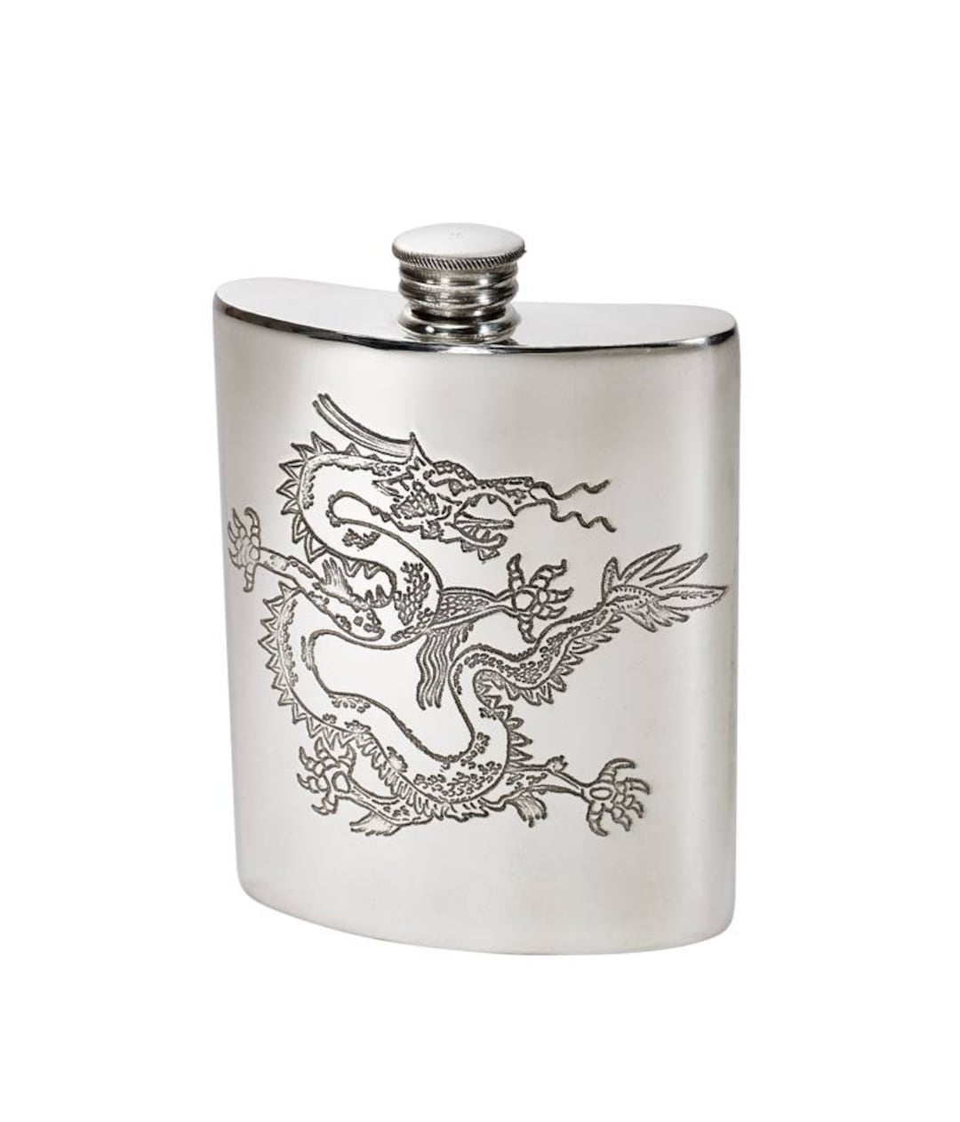 Chinese Dragon Wentworth Pewter Kidney Flask,hip Flask, Spirit Flask ...