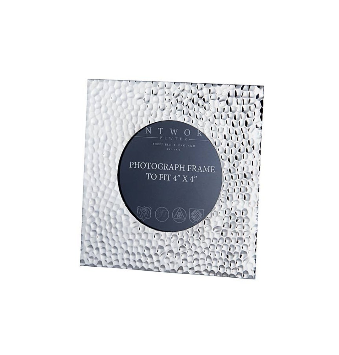 Hammered Finish Square Pewter Photo Frame, Picture Frame - Wentworth ...