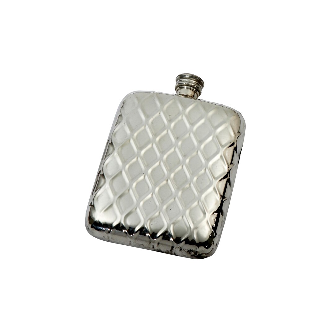 Pewter Pocket Flask: 6oz Diamond Design - Handcrafted in Sheffield - Etsy