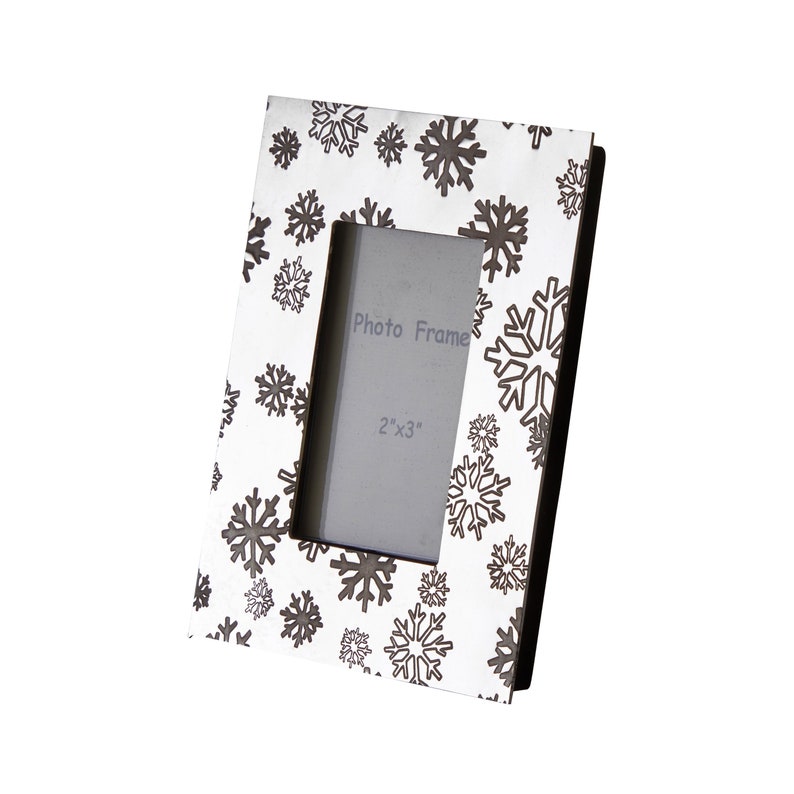 Snowflake Pewter Photo Frame: Mini 2x3 Picture Frame, Handmade - Etsy