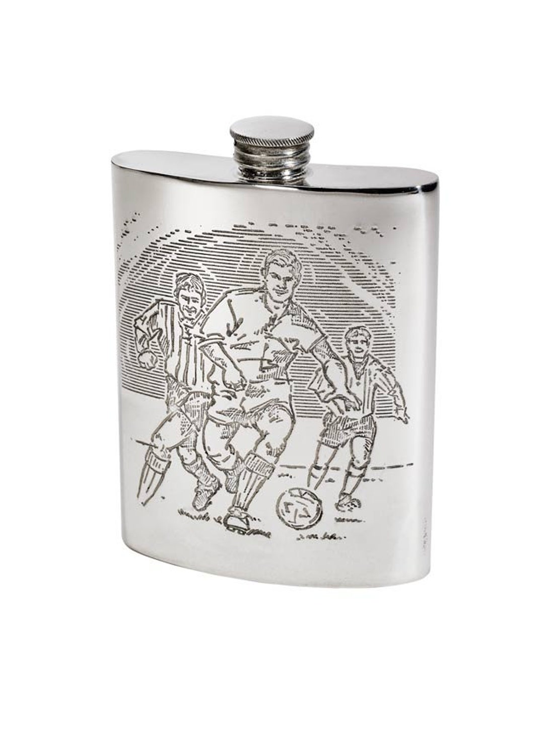 Pewter Hip Flask: Football/soccer Scene, 6oz Capacity - Etsy