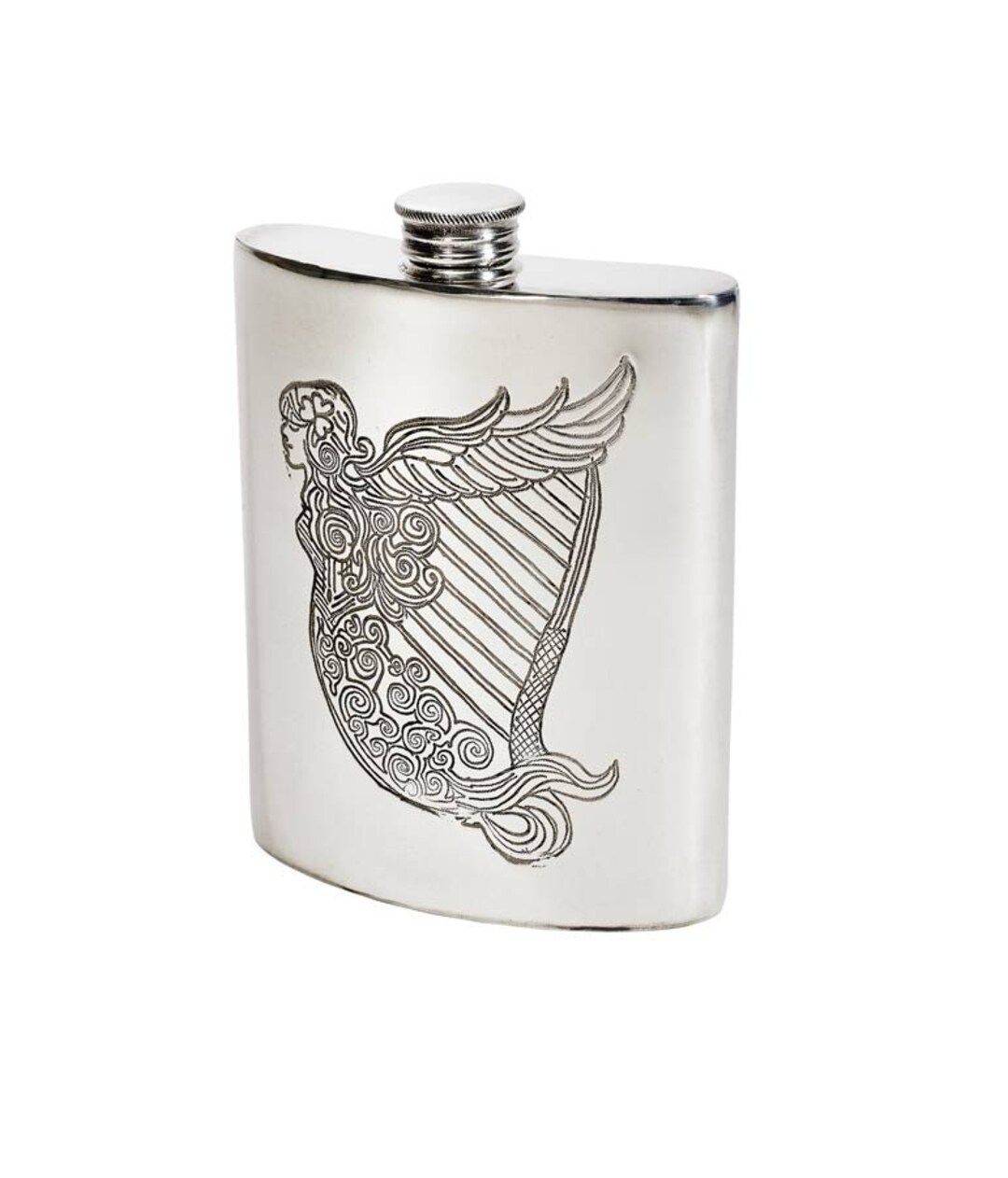 Irish Harp Wentworth Pewter Kidney Flask,hip Flask, Spirit Flask, 6oz ...