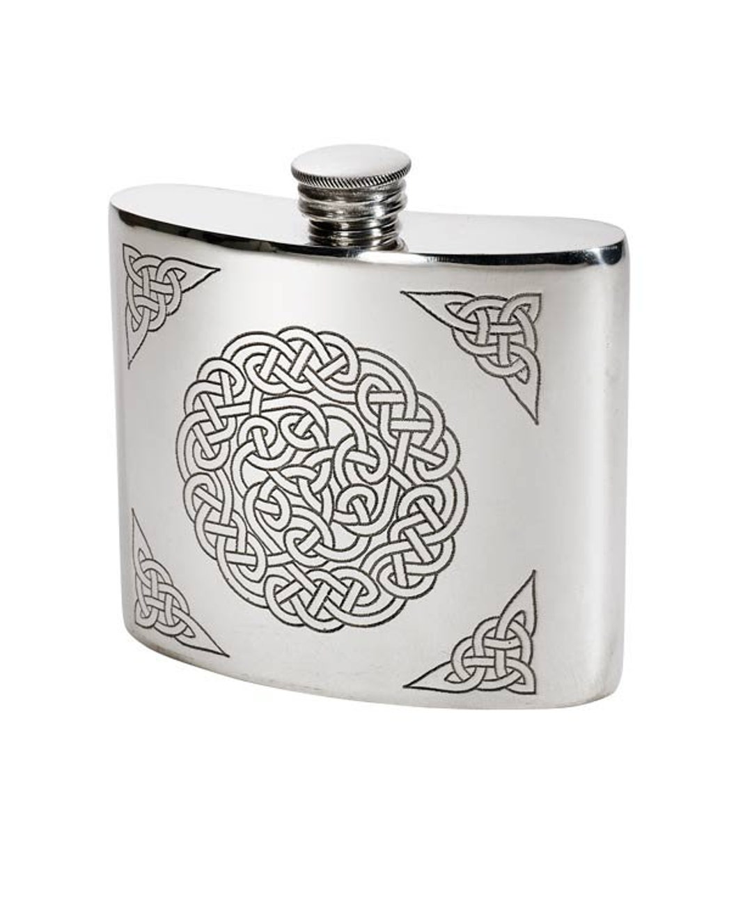 Celtic Knot Pewter Kidney Flask,hip Flask, Spirit Flask, 6oz Capacity ...