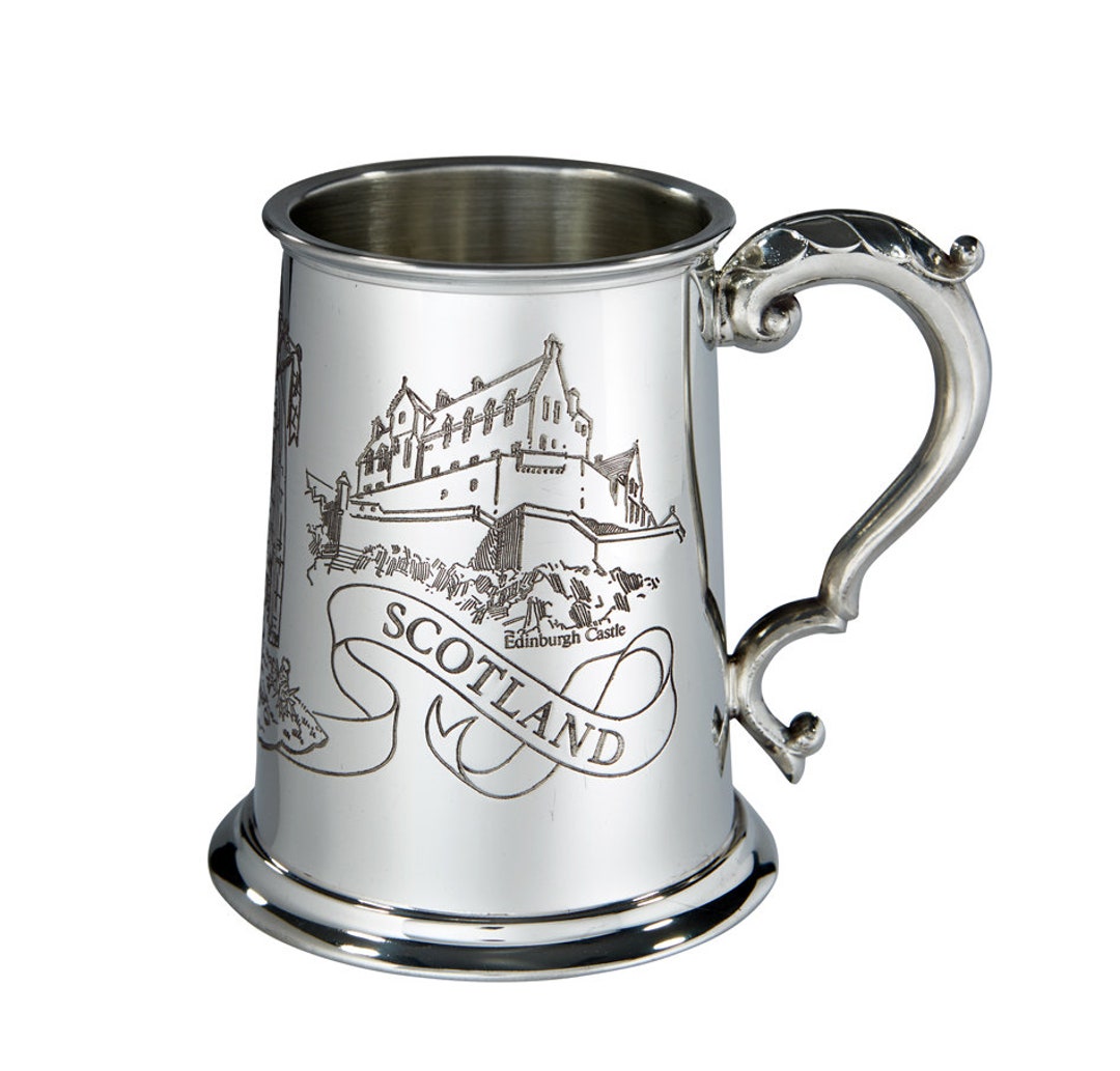 Scotland Pewter Tankard, Beer Mug, Scottish Landmarks, Pewter Stein ...