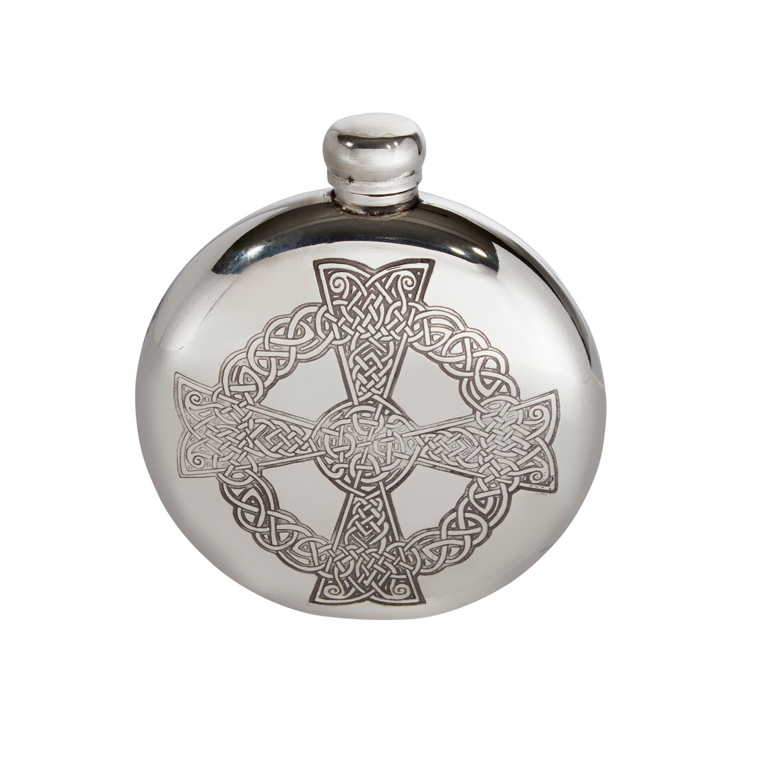Celtic Cross Round Flask - Etsy