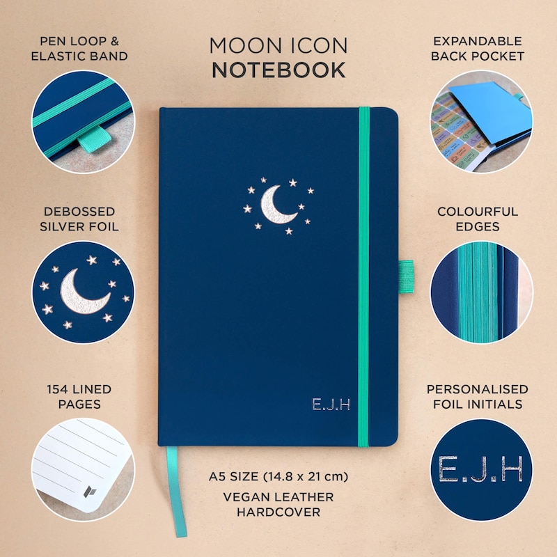 Moon Notebook - Etsy UK