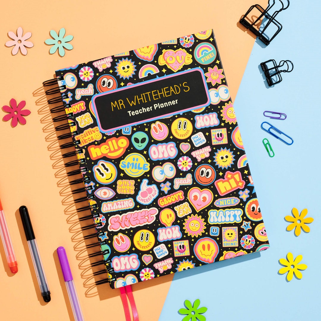 Personalised Teacher Planner / Lesson Planner - Sunny Stickers Design ...