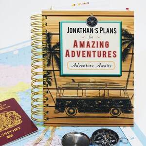 Personalised Travel Journal - 2 Designs to Choose | Wire Bound Hardback ...