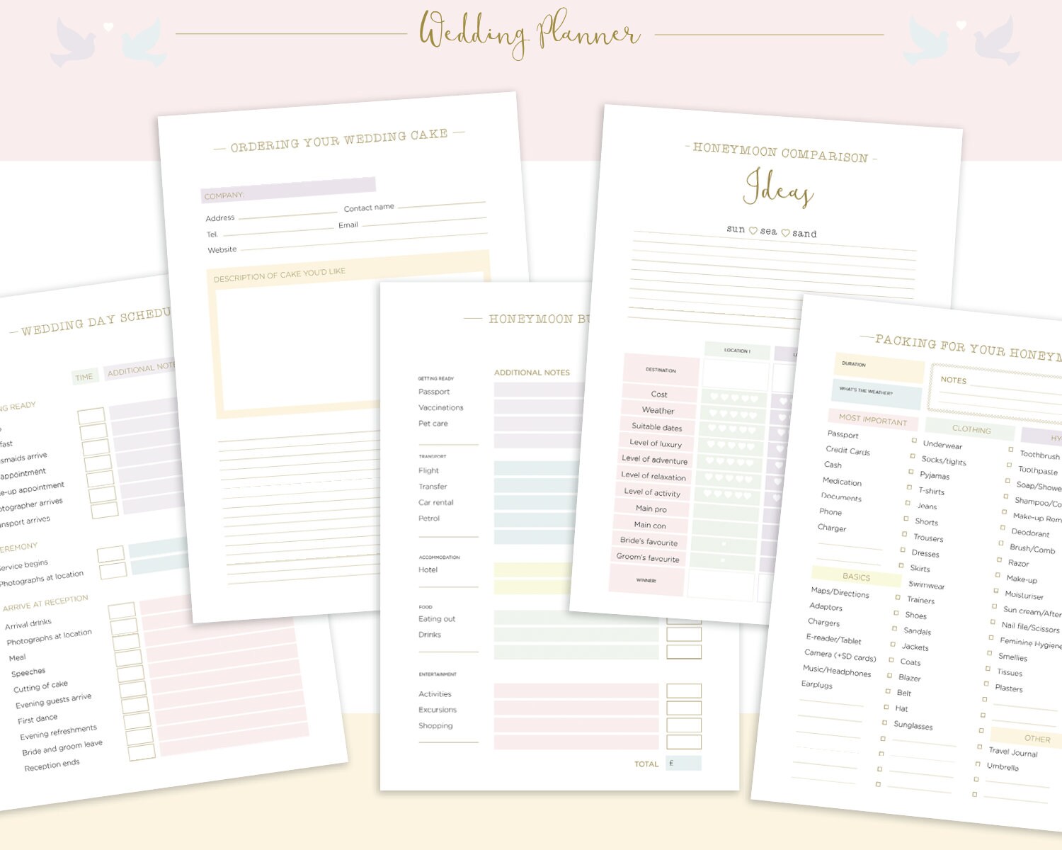Downloadable Wedding Planner Printable Planner Kit | Etsy