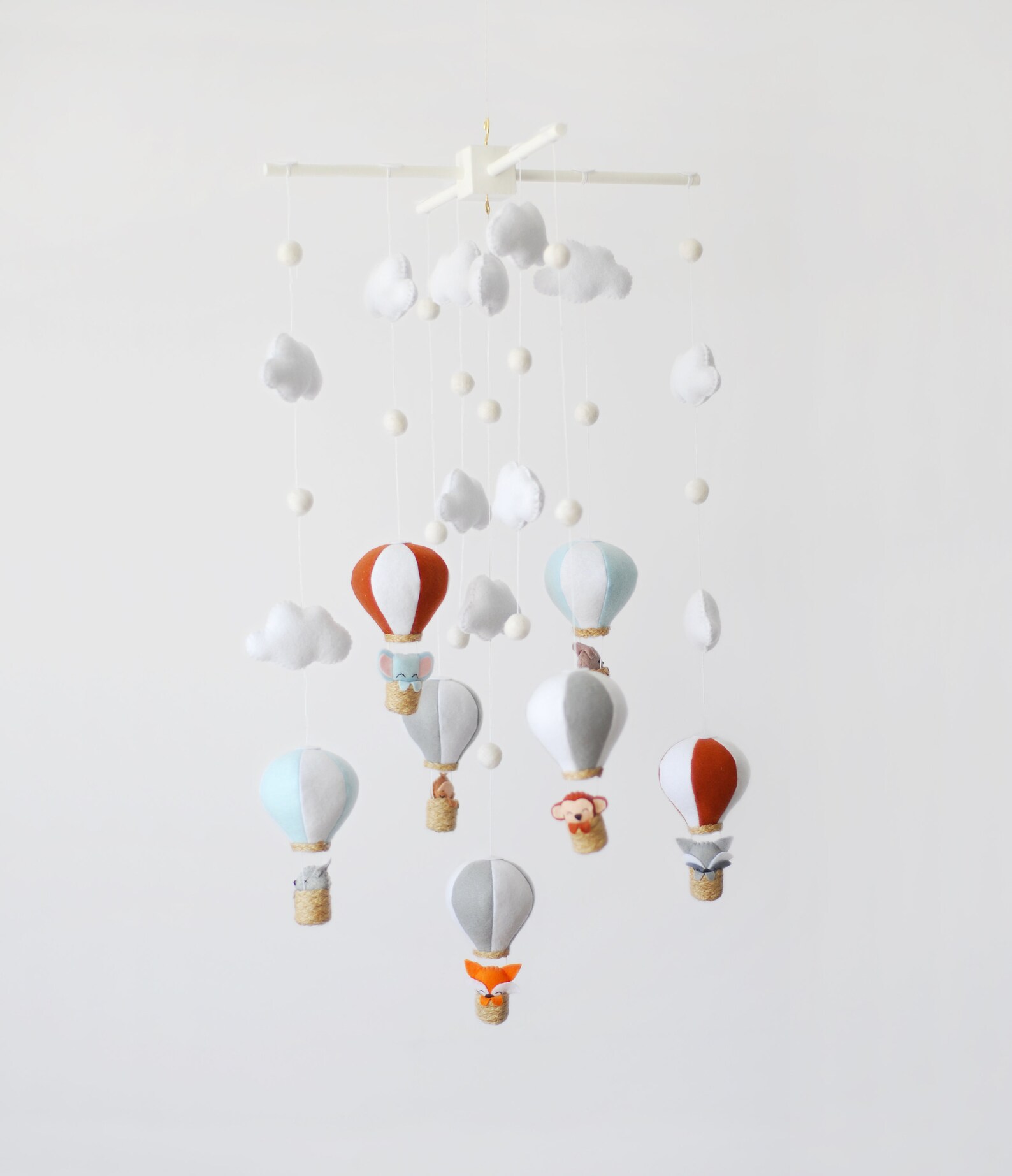 Hot Air Balloon Mobile Felt Mobile Nursery Hanging Mobile | Etsy