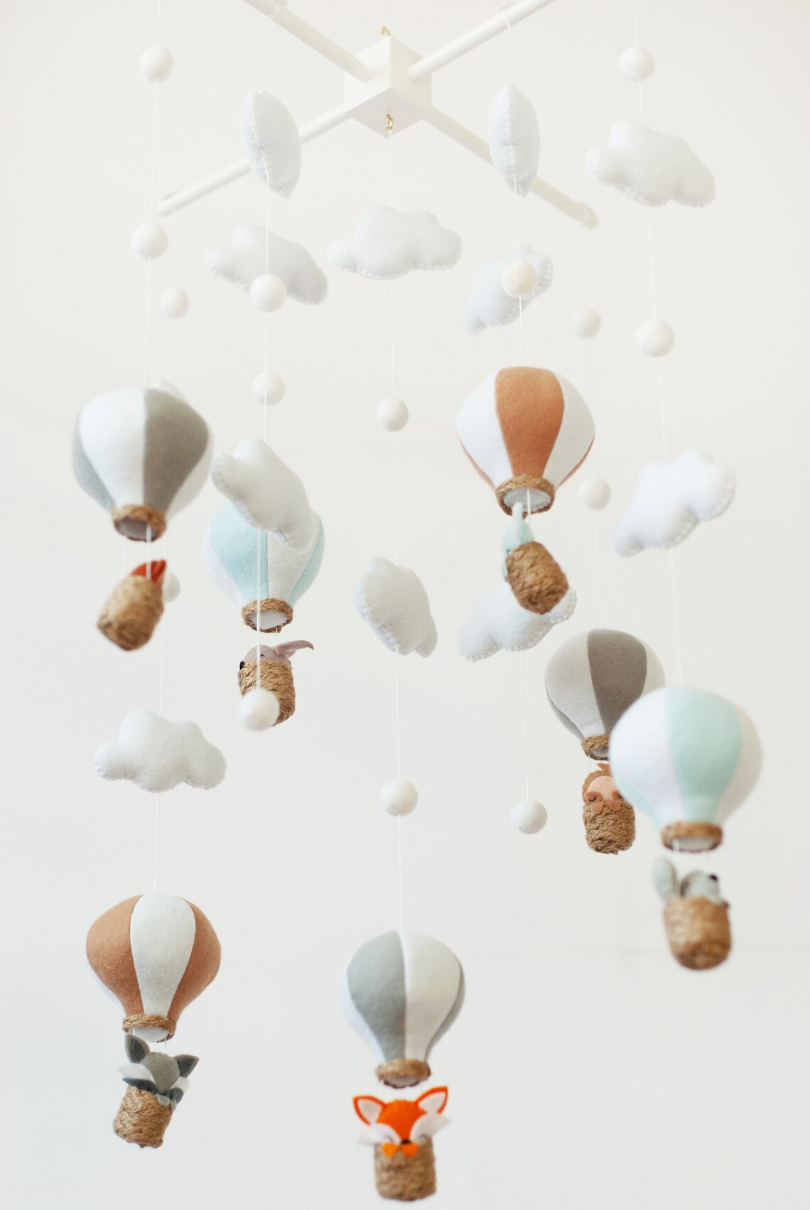 Hot Air Balloon Mobile Felt Mobile Nursery Hanging Mobile | Etsy