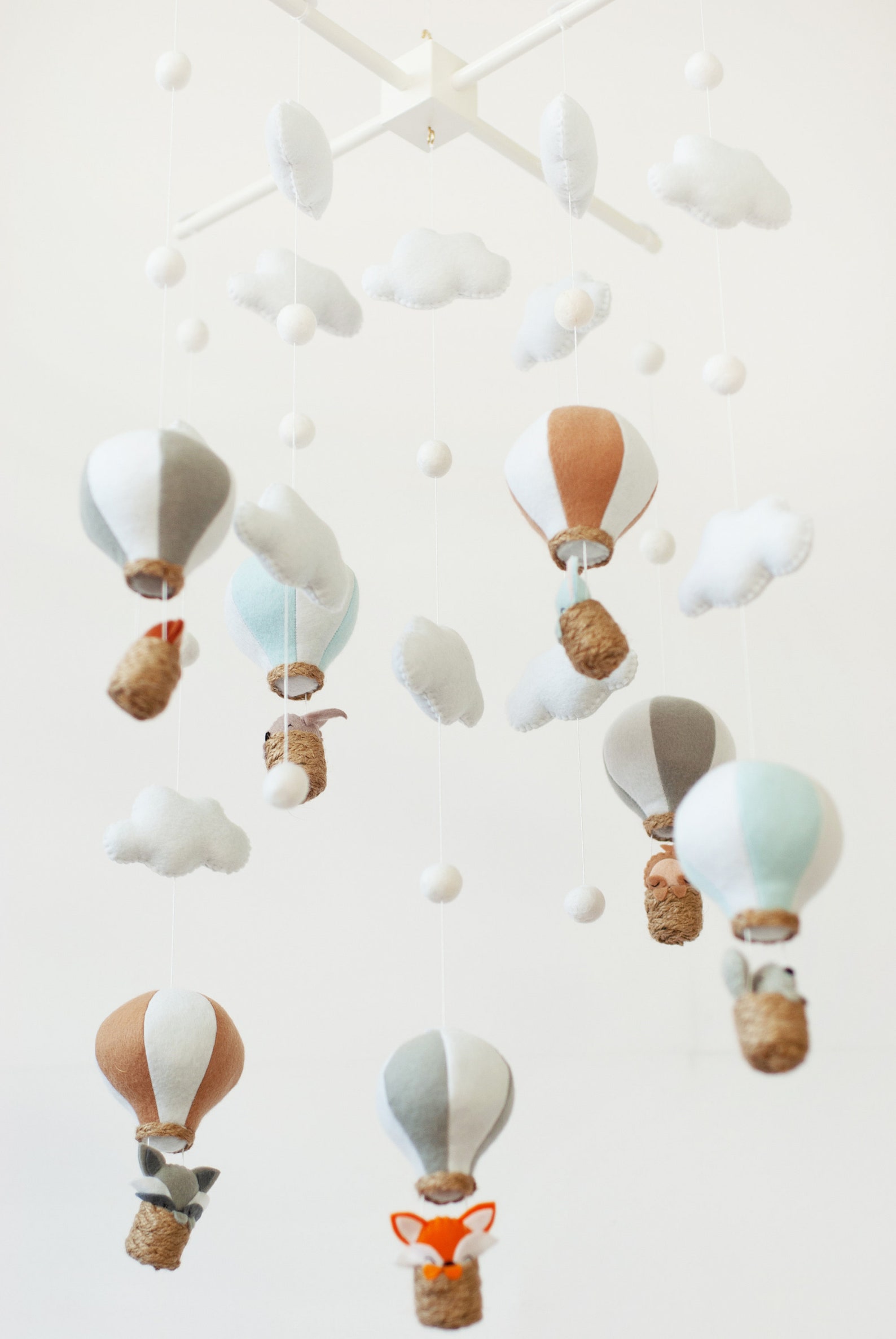 Hot Air Balloon Mobile Felt Mobile Nursery Hanging Mobile | Etsy