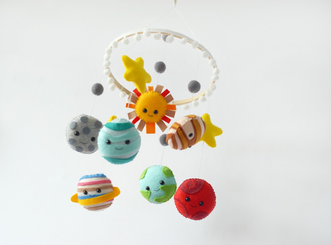 Felt Planet Mobile, Space Nursery Decor, Solar System Mobile, Baby Crib ...