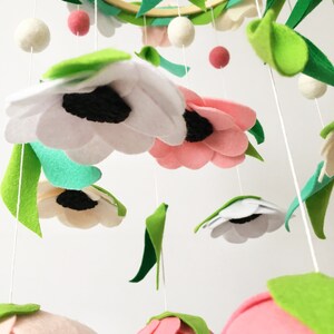 Felt Floral Mobile, Baby Flower Mobile, Nursery Crib Mobile, Cot ...