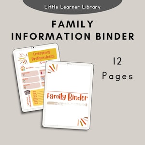 Family Information Binder Printable - Etsy