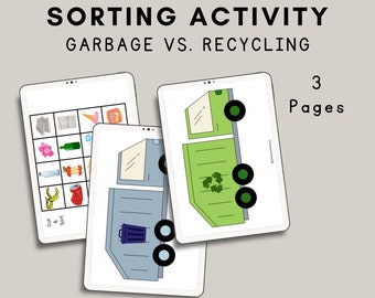 Earth Day Waste Sorting Activity Printable Garbage Recycling Compost ...