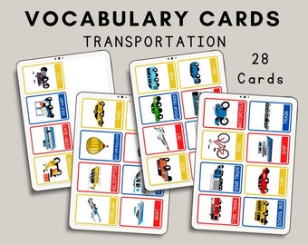 Transportation Word Wall Cards With Pictures, Vocabulary, Preschool and ...