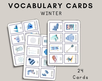 Preschool Winter Activities | Fun Vocabulary Cards for Kids | Writing ...