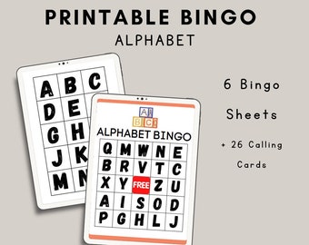 Alphabet Bingo Printable Game Alphabet Letters Learning Activity for ...