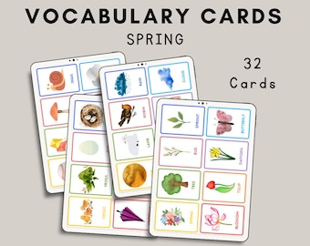 Printable Spring Vocabulary Cards | Definition Matching | Speech ...