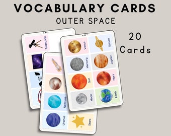 Outer Space Word Wall Outer Space Vocabulary Cards Instant Download ...