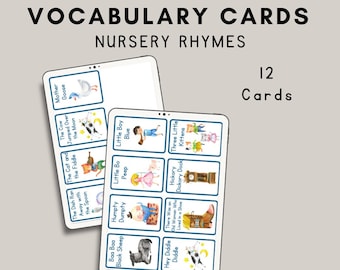 Nursery Rhyme Flash Cards. Children's Song. New Vocabulary. Preschool ...