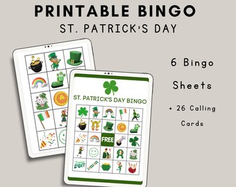 St. Patrick's Day Bingo for Kids Printable - 20 Bingo Cards ...