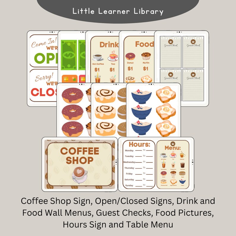 Coffee Shop Dramatic Play Printables - Etsy Australia