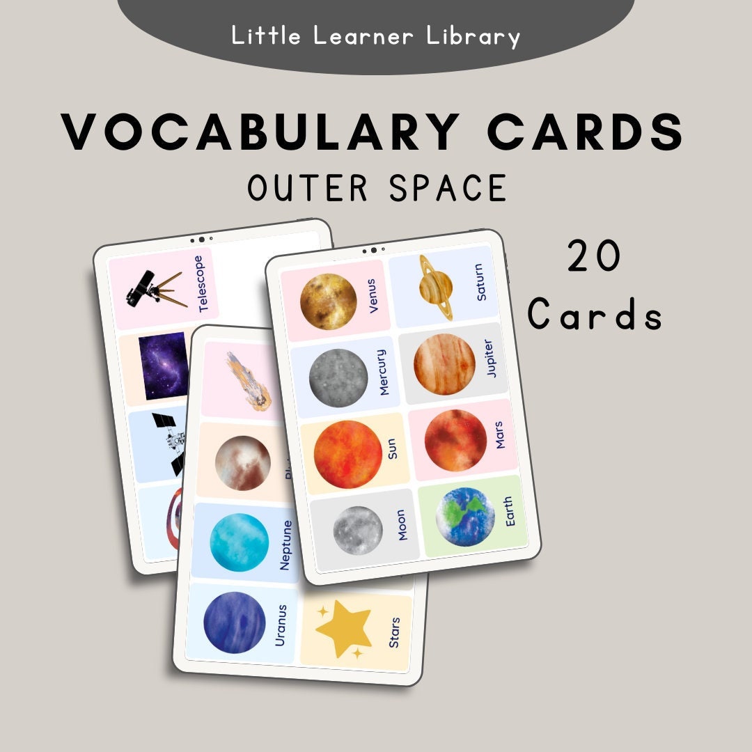 Outer Space Vocabulary Cards - Etsy