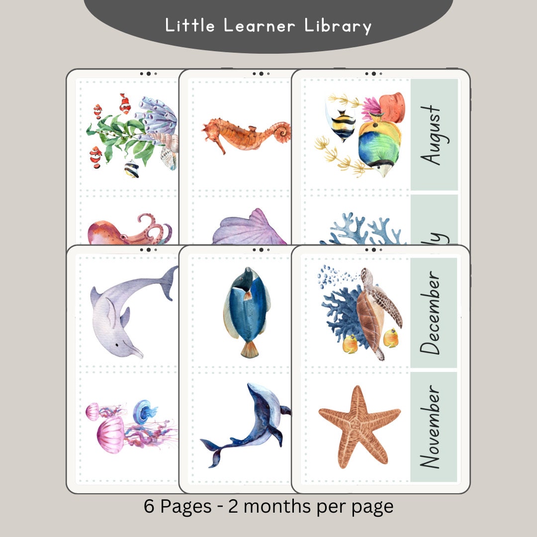 Months of the Year Posters - Ocean - Etsy