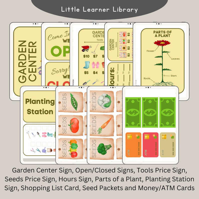 Garden Center Dramatic Play Printables - Etsy
