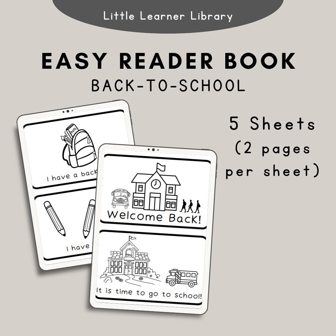 Welcome Back to School Easy Reader (printable Book) - Etsy