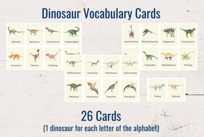 Dinosaur Vocabulary Cards | Etsy