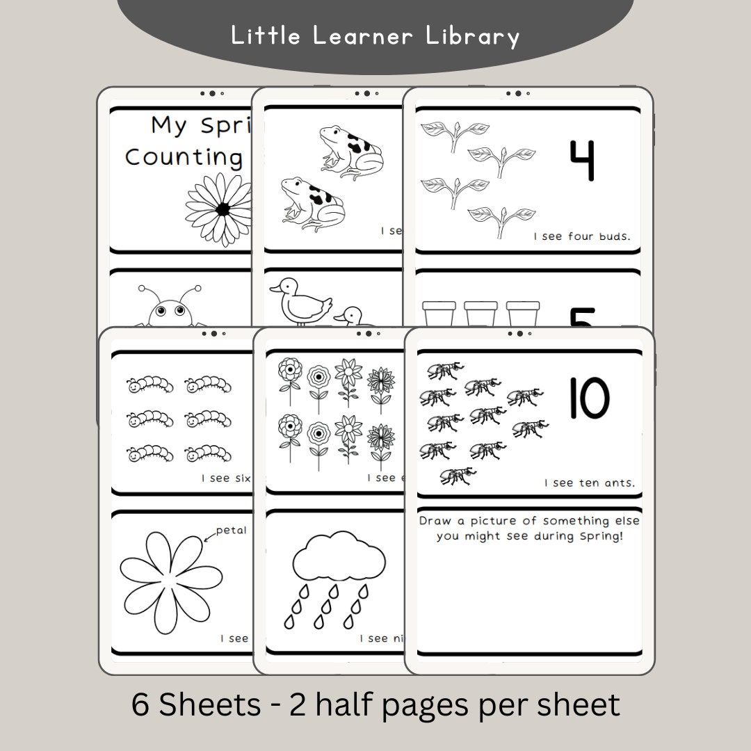 Spring Counting 's 1-10 Easy Reader printable Book - Etsy