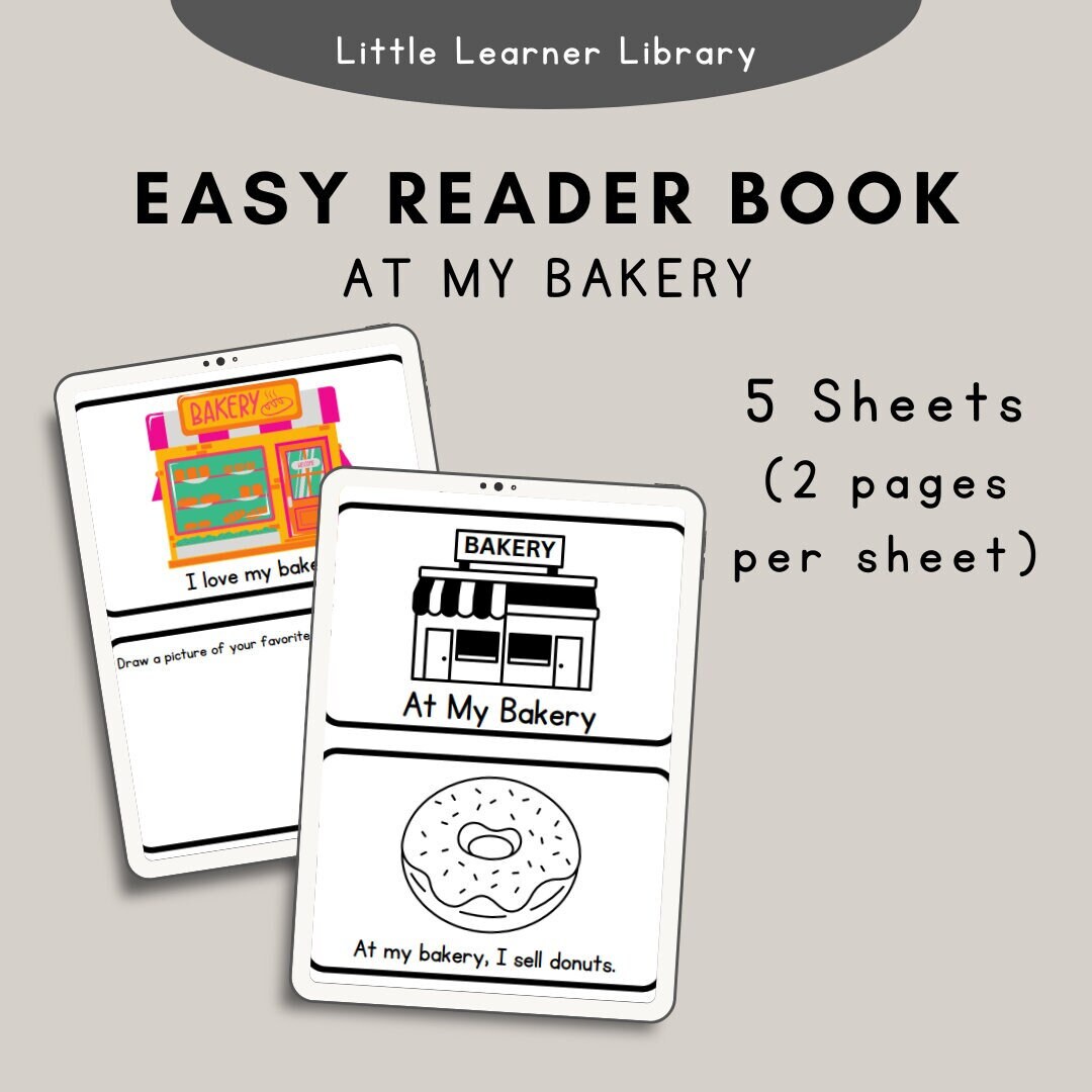 At My Bakery Easy Reader printable Book - Etsy