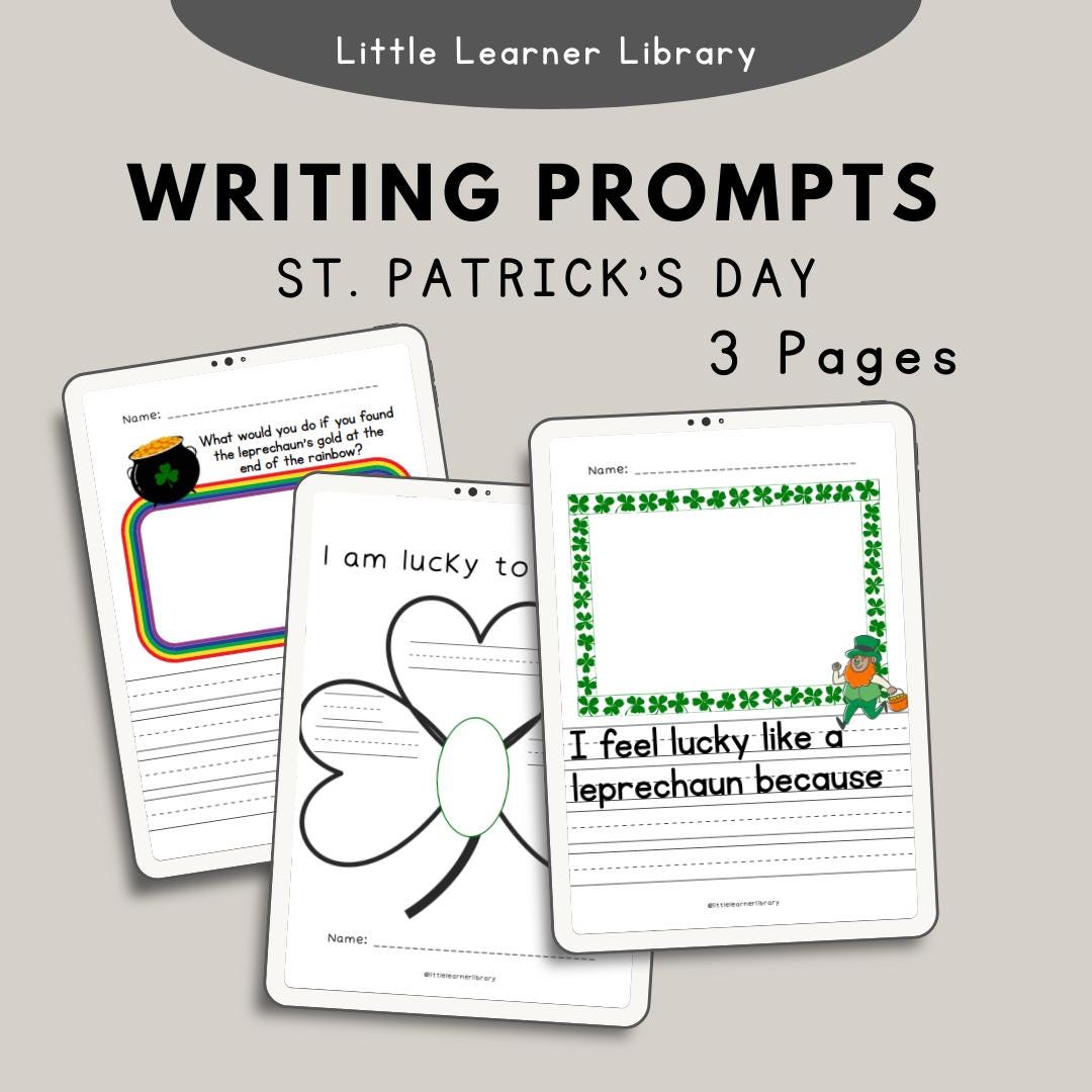 Writing Prompts: St. Patrick's Day - Etsy
