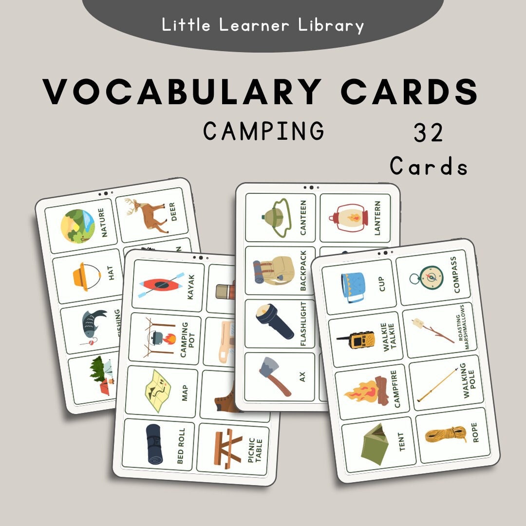 Camping Vocabulary Cards - Etsy