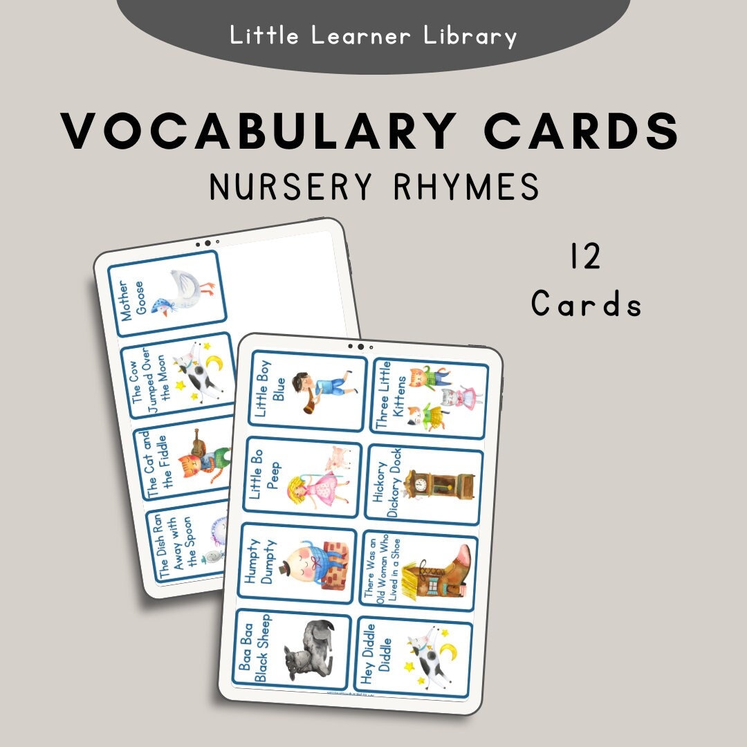 Nursery Rhyme Vocabulary Cards - Etsy