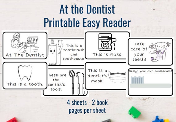 At the Dentist Printable easy Reader Book - Etsy