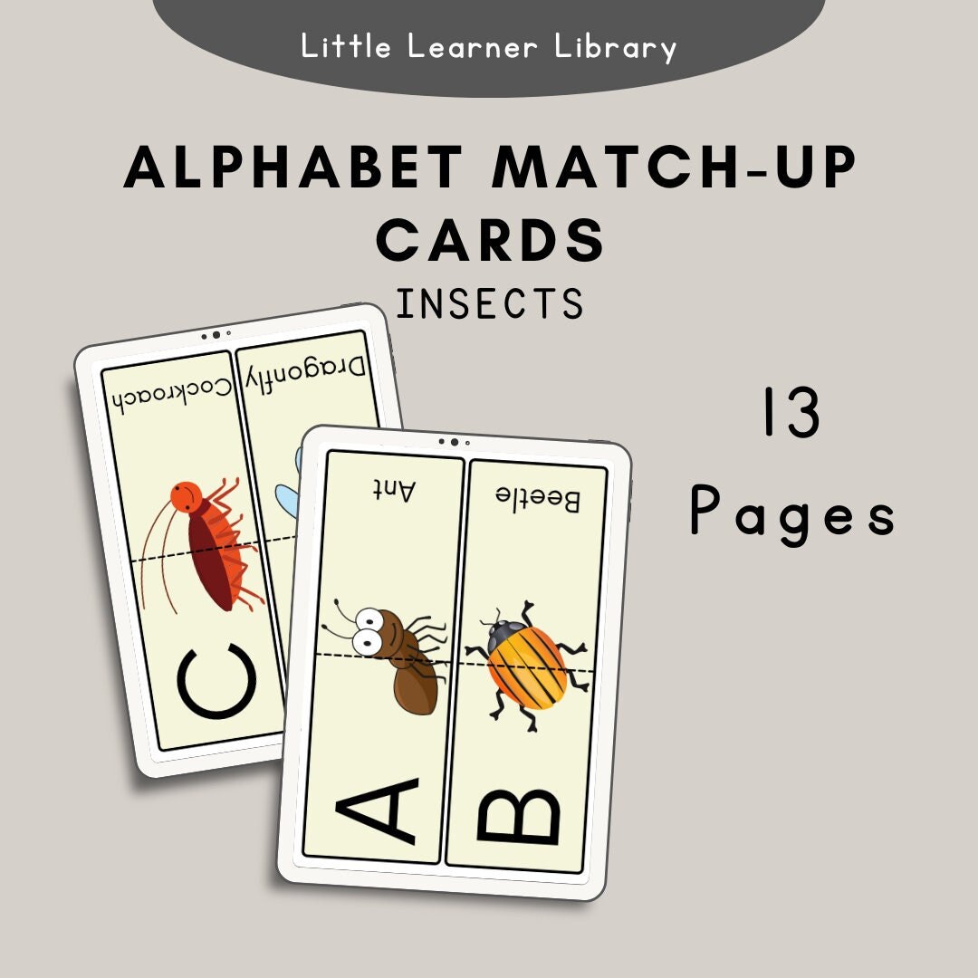 Alphabet Match-up Cards (insects) - Etsy