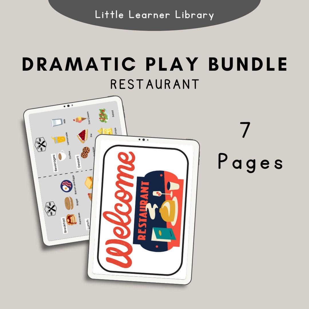 Restaurant Dramatic Play Printables - Etsy