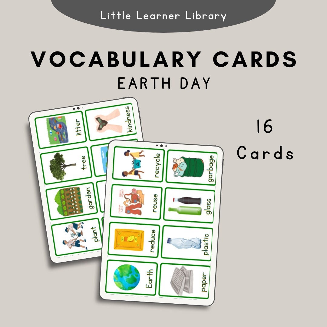Earth Day Vocabulary Cards - Etsy