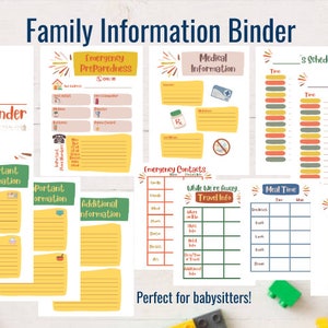 Family Information Binder Printable - Etsy