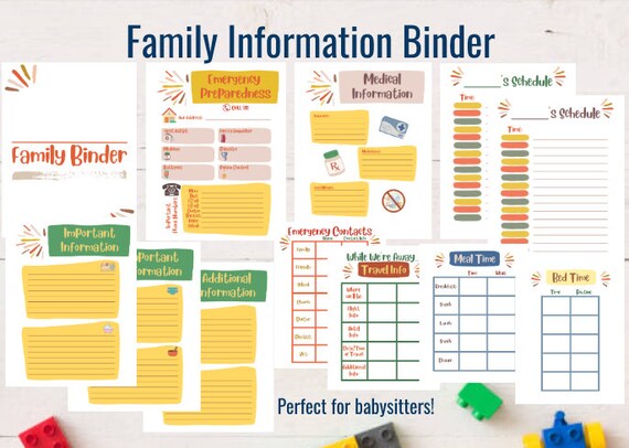 Family Information Binder Printable - Etsy
