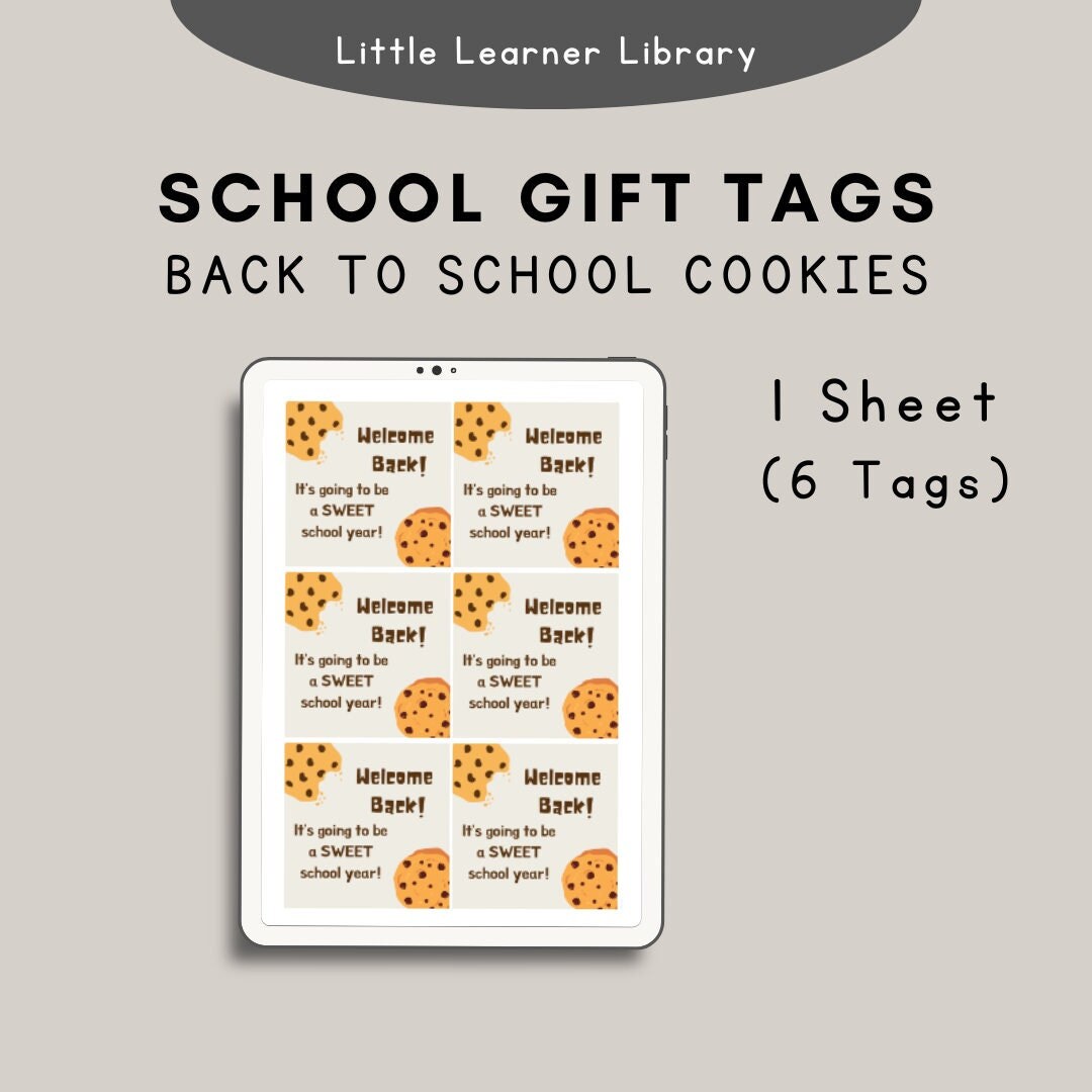 Gift Tags - Welcome Back to School Cookies - Etsy