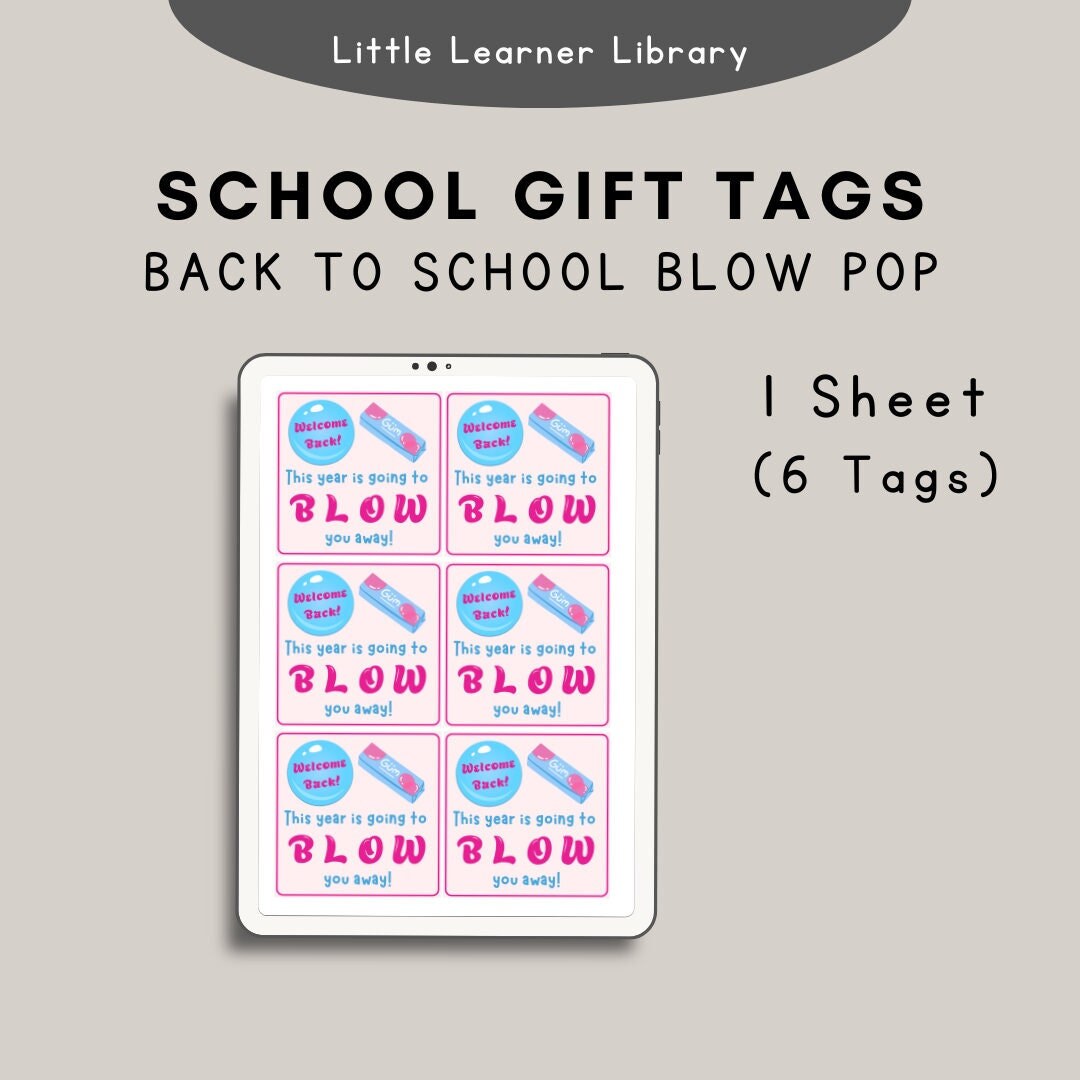 Gift Tags - Welcome Back to School Blow Pop/gum - Etsy